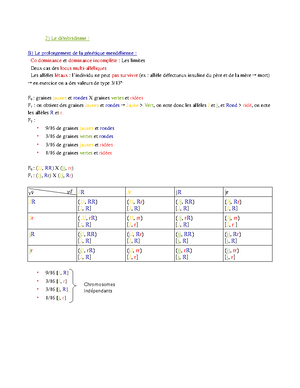 Cours complet - L1 SV - Mendel, Morgan, et les gènes Mendel est le ...