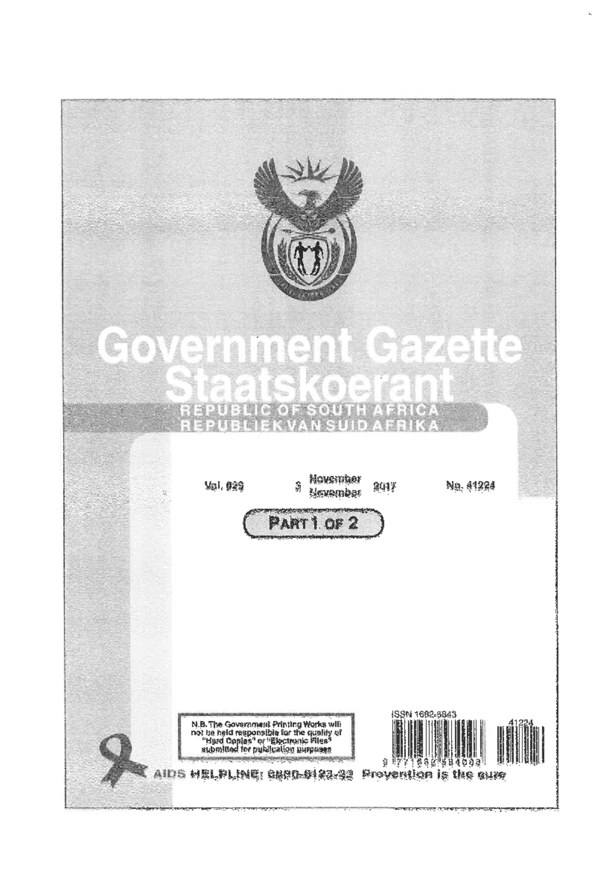 Government Gazette no 41224 of 3 November 2017 NEW Master FEES ...