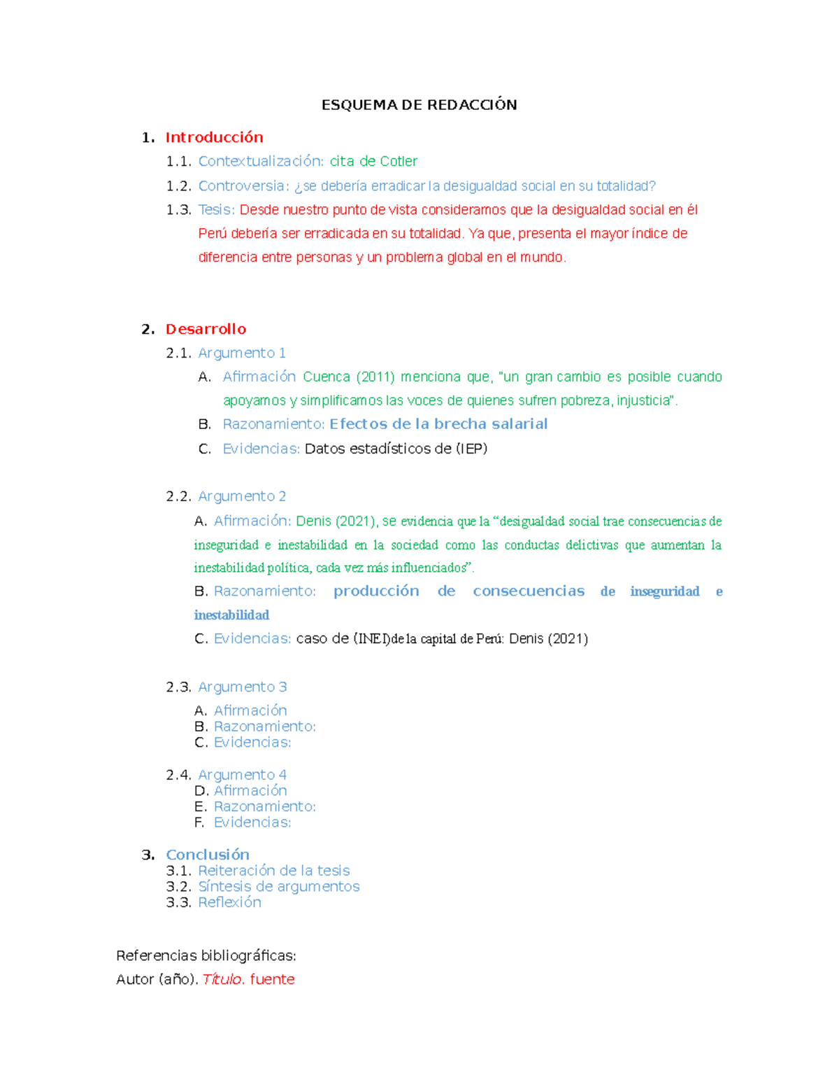 Esquema de redacción - COMUNICACIÓN Y ARGUMENTACIÓN - ESQUEMA DE REDACCIÓN Introducción - Studocu