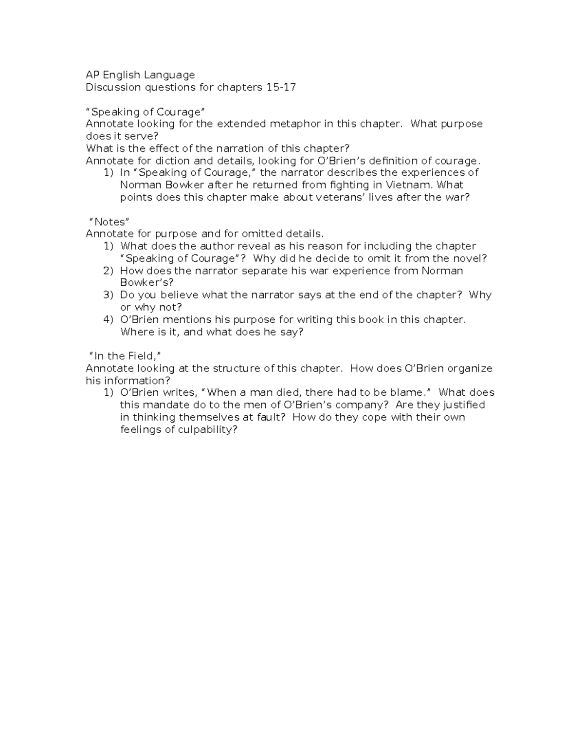 The+Things+They+Carried+chapters+15-17.doc.docx - AP English Language ...