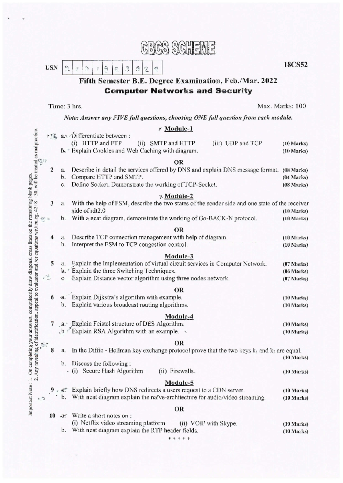 CN-18CS52 - Computer Network - Studocu