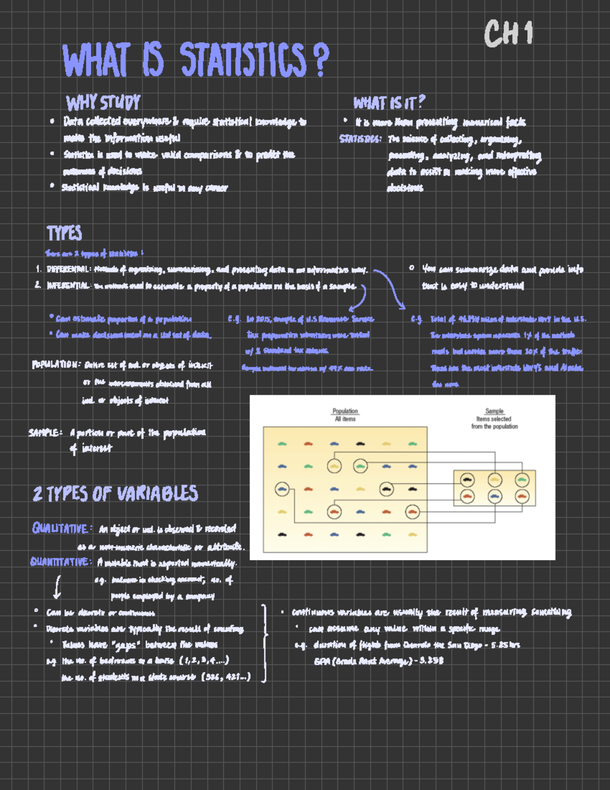 Chapter 1-3 Notes - CHI WHAT IS STATISTICS? WHY STUDY WHAT IS IT ...