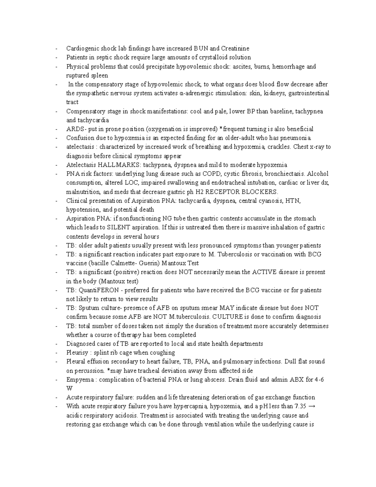 Med surg 2 exam 2 notes - Google Docs - Cardiogenic shock lab findings ...