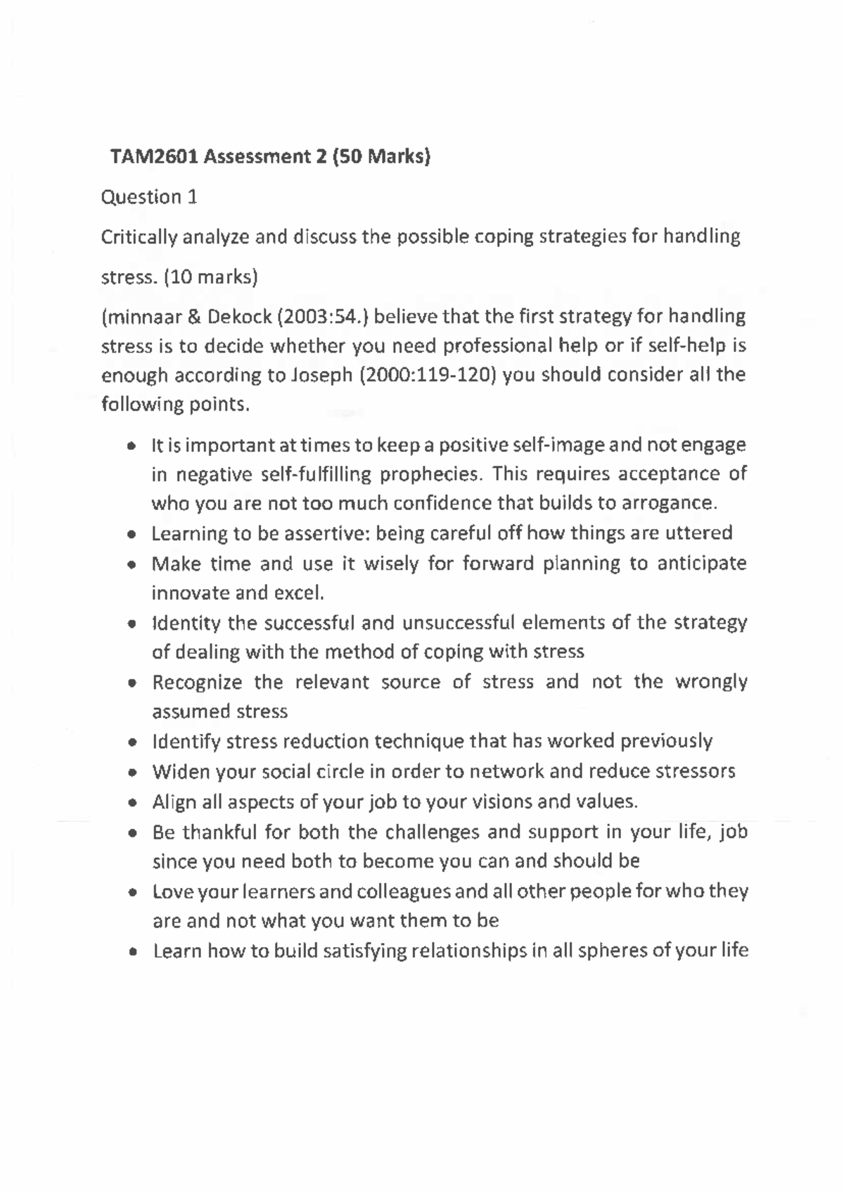 Complete TAM 2601 assesment 2 - TAM2601 Assessment 2 (50 Marks ...