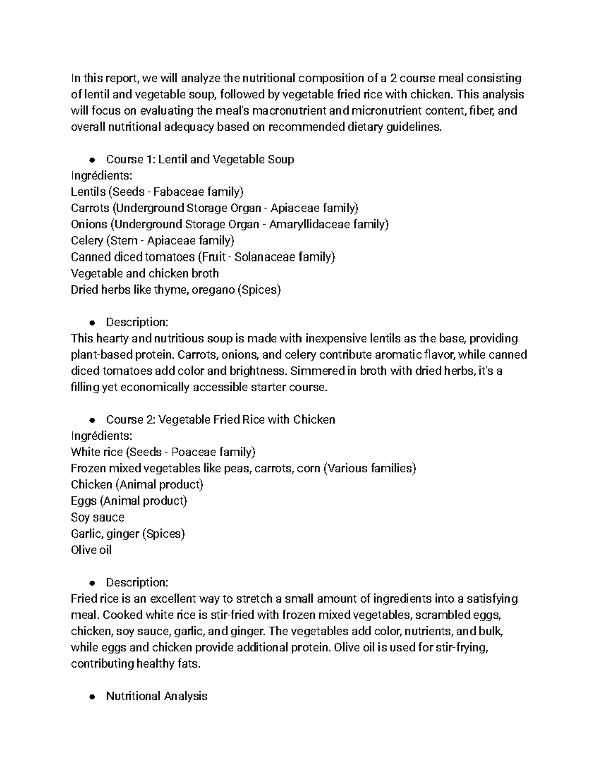 Biol 203 Written assignement - In this report, we will analyze the ...