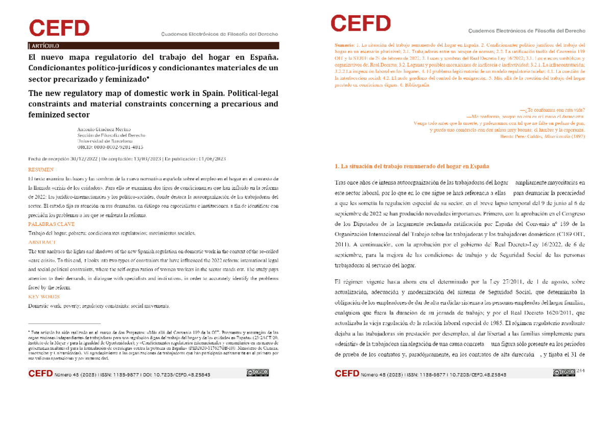 El nuevo mapa regulatorio del trabajo del hogar en España - Filosofia ...