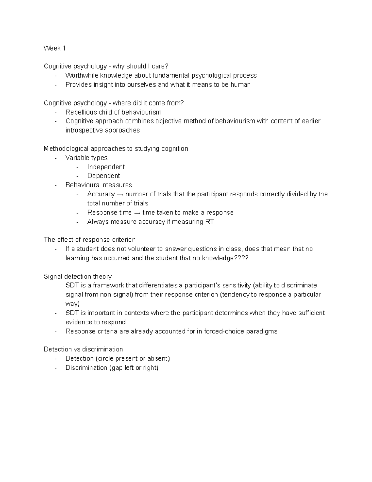 PSYC2008 Cognition Processes - Week 1 Cognitive psychology - why should I care? - Worthwhile ...