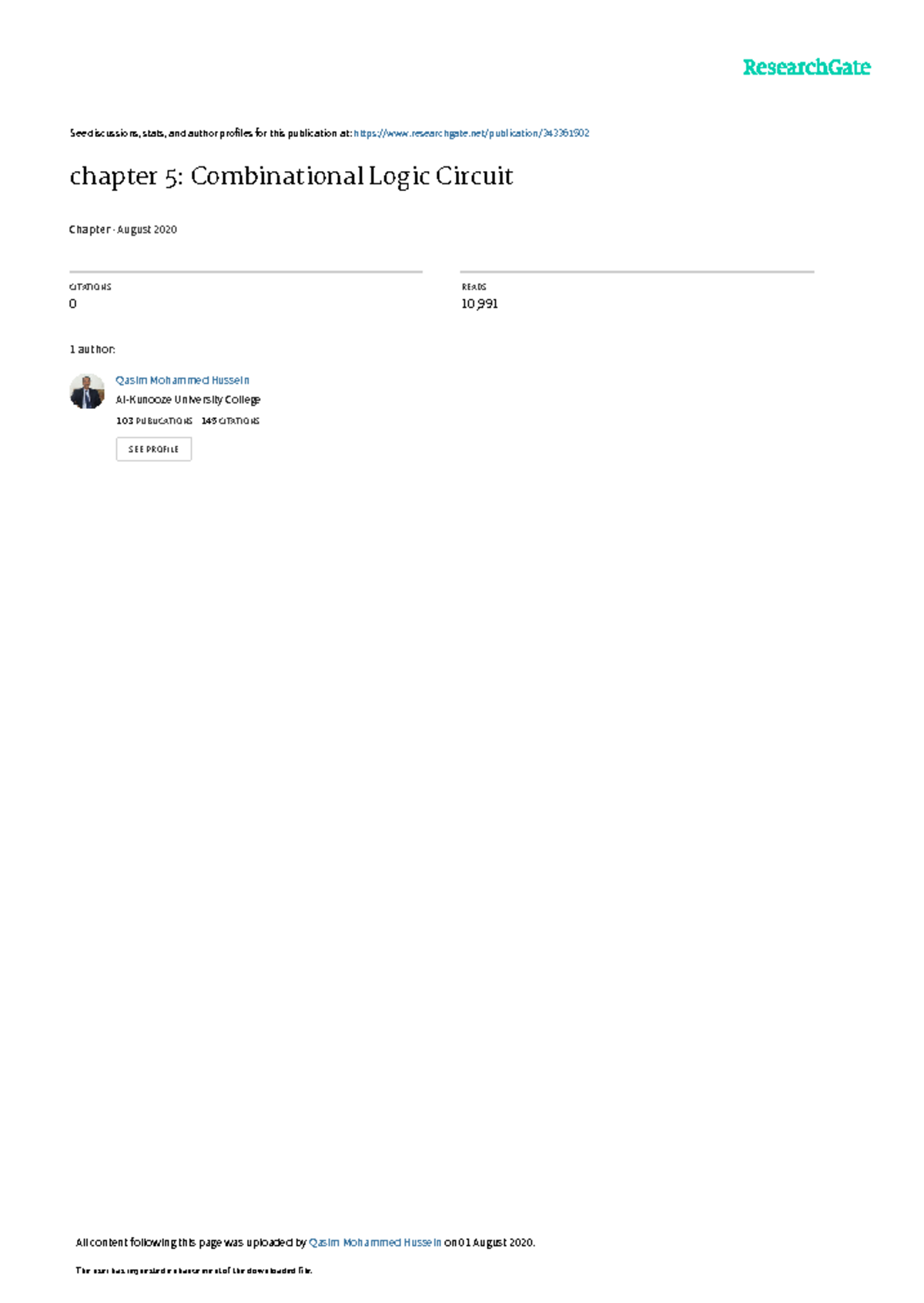 Chapter 5Combinational Logic Circuit - See discussions, stats, and ...