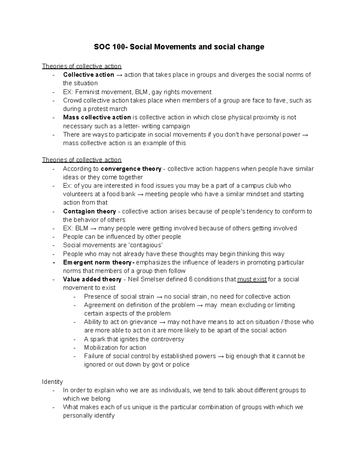 Social movements and social change - SOC 100- Social Movements and ...