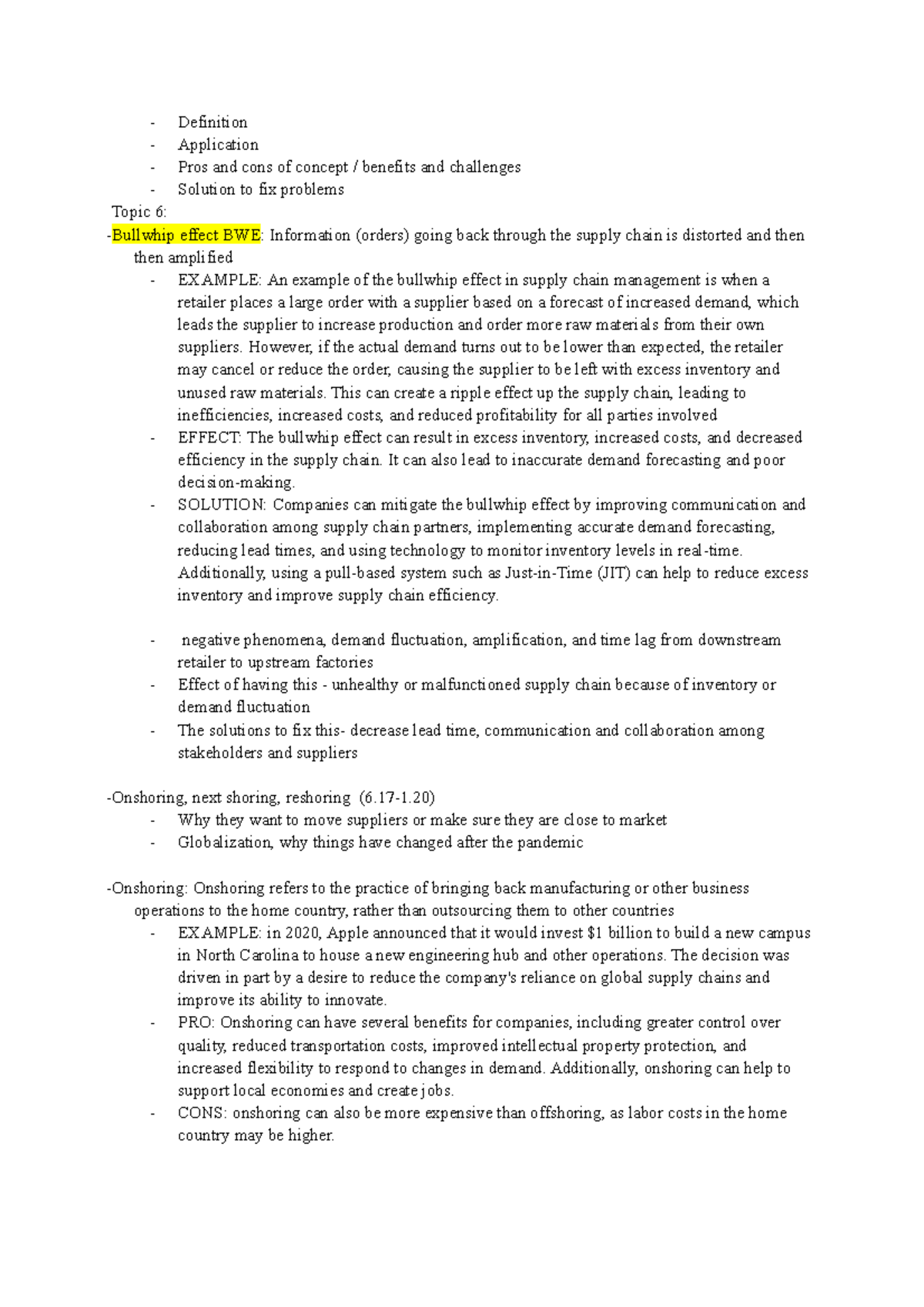 OPMA 317 final review - Definition Application Pros and cons of concept ...