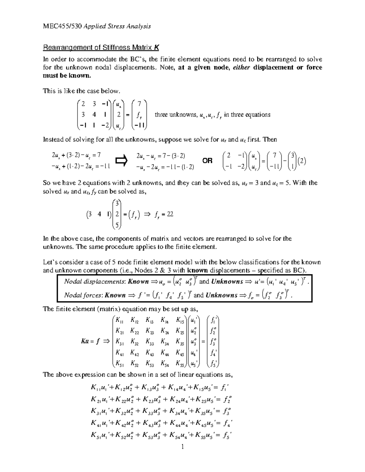 Ho5 K rearranging - Handout from class, from Dr. Toshio Nakamura ...