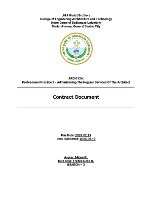 Profprac JV Assignment 3 - bs architecture - PROFESSIONAL PRACTICE ASSIGNMENT (MODULE 3) Ar ...