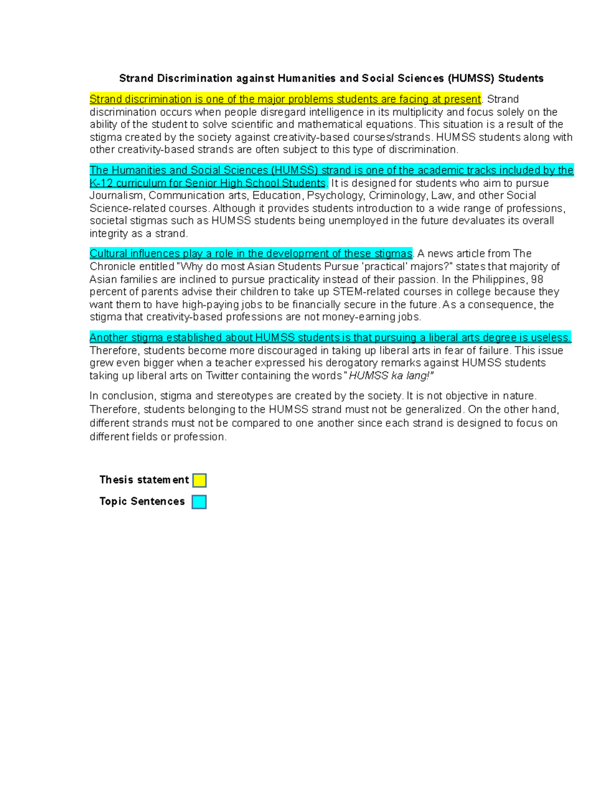 Strand Discrimination against Humanities and Social Sciences - Strand ...