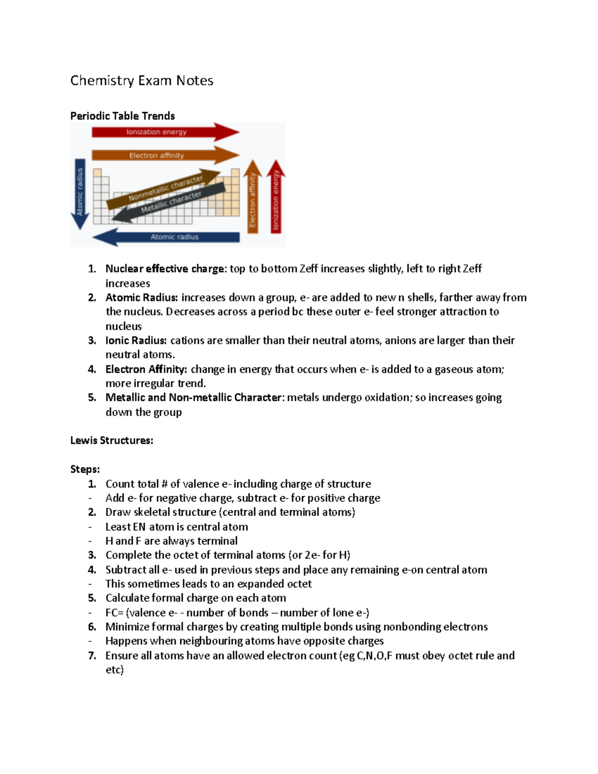 Chemistry Exam Notes - Chem 1Aa3 - McMaster - Studocu