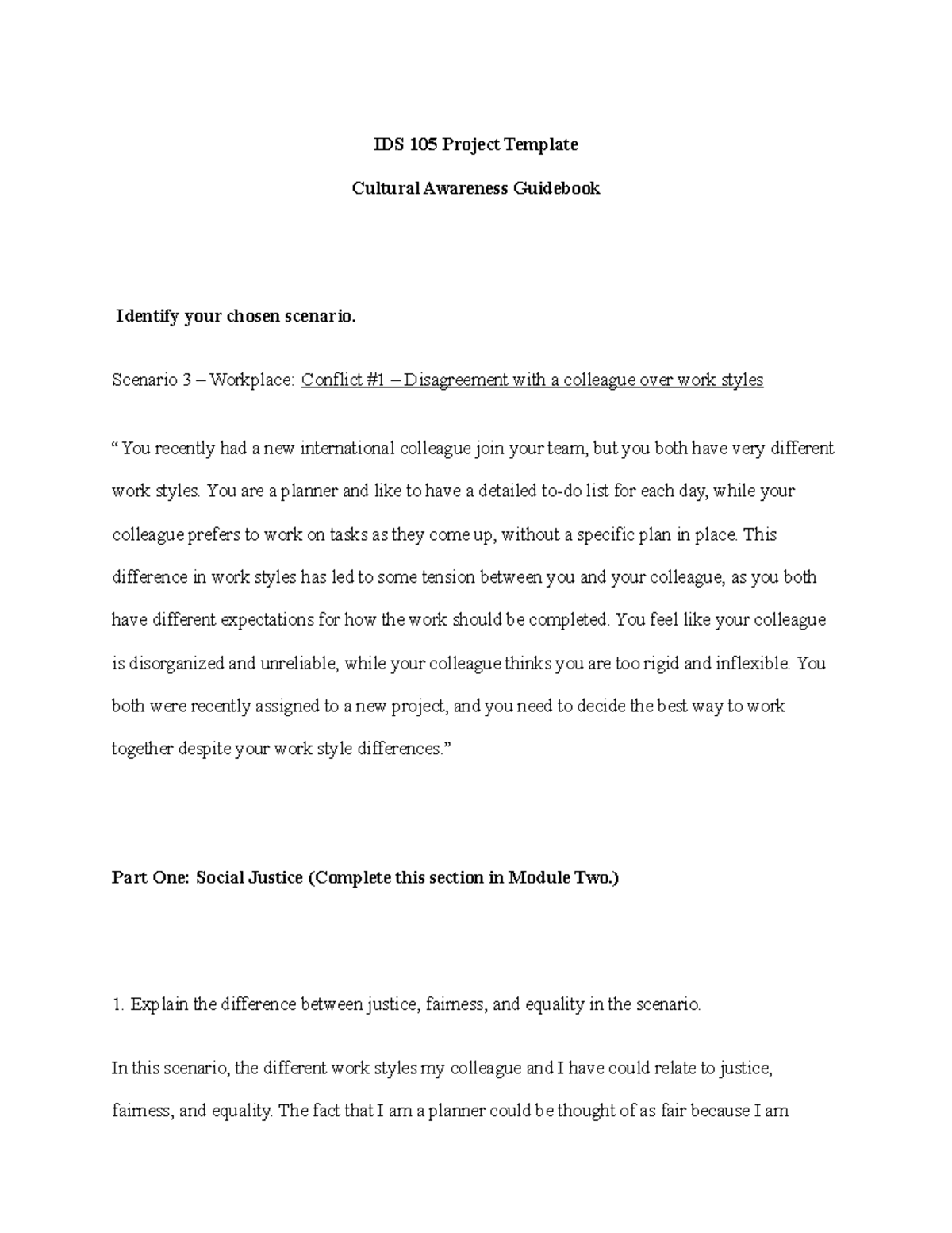 2-2 Project Draft- Social Justice-2 - IDS 105 Project Template Cultural ...