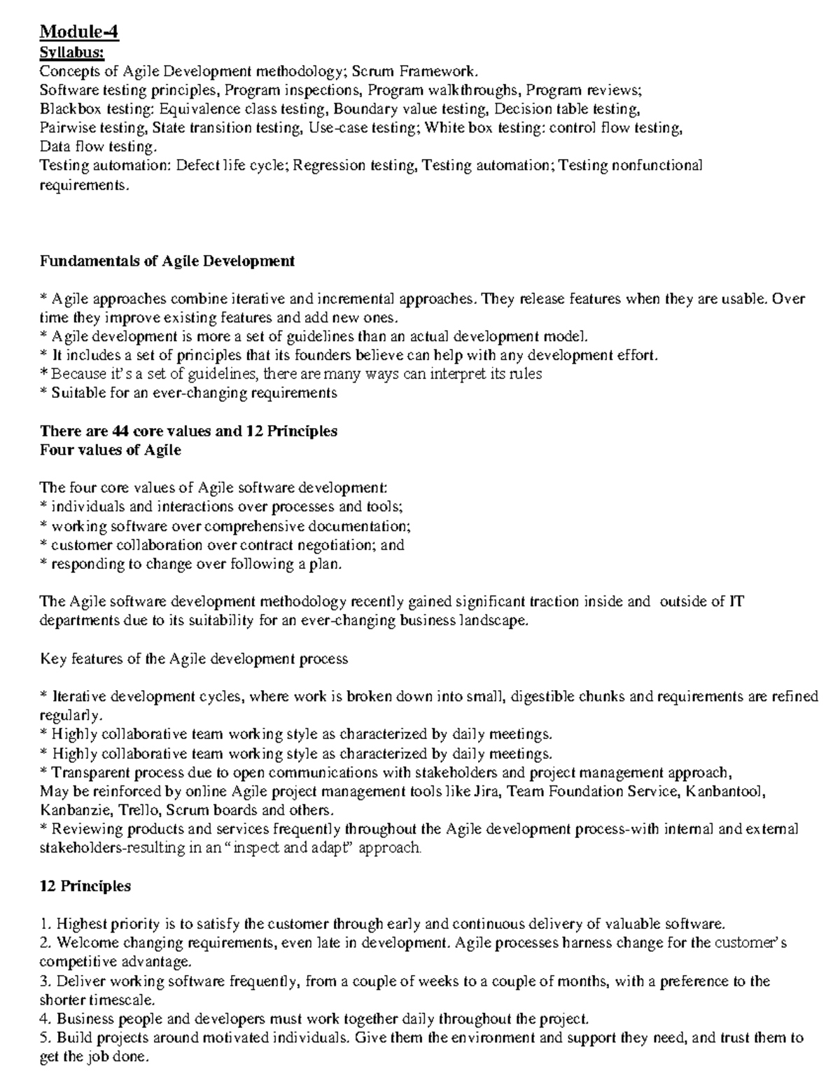 ASEmod 4 - Software engineering note - Module- Syllabus: Concepts of ...