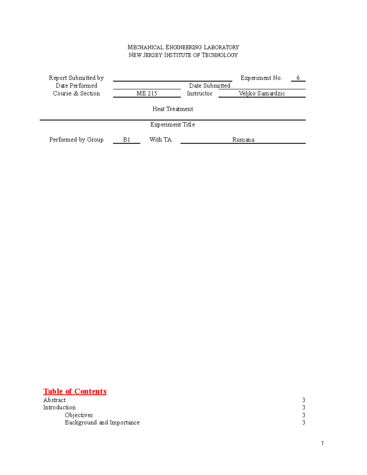 Measurement LAB - MECHANICAL ENGINEERING LABORATORY NEW JERSEY ...