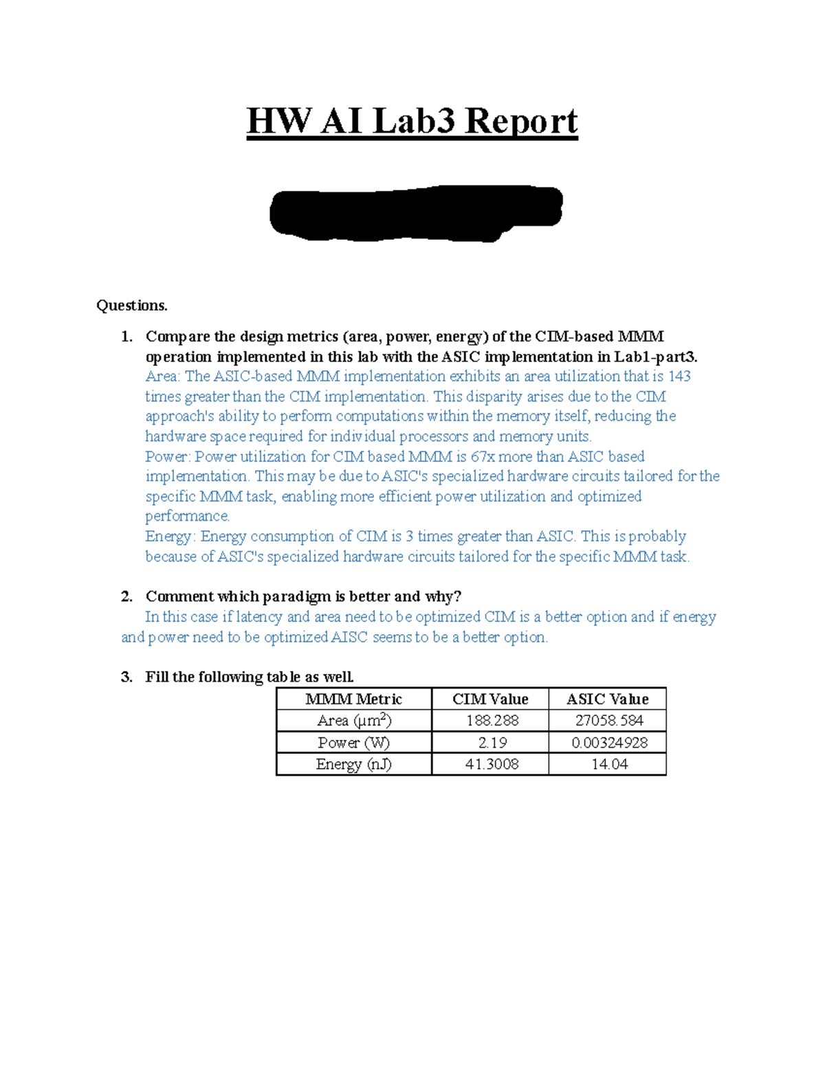 Lab3 Assignment - HW AI Lab3 Report Shraddha Bollapragada ( 5374081 ...