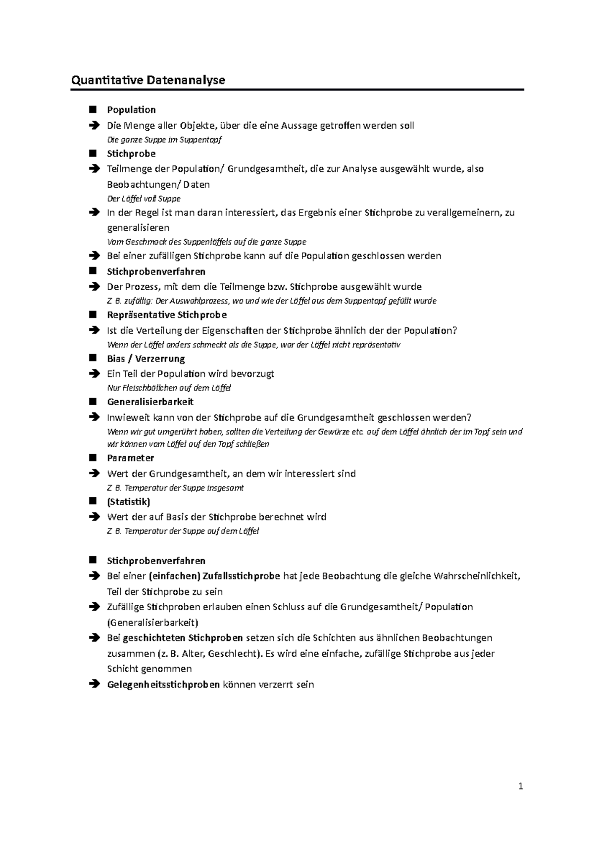 Quantitative Datenanalyse Zusammenfassung 1 - Quantitative Datenanalyse ...