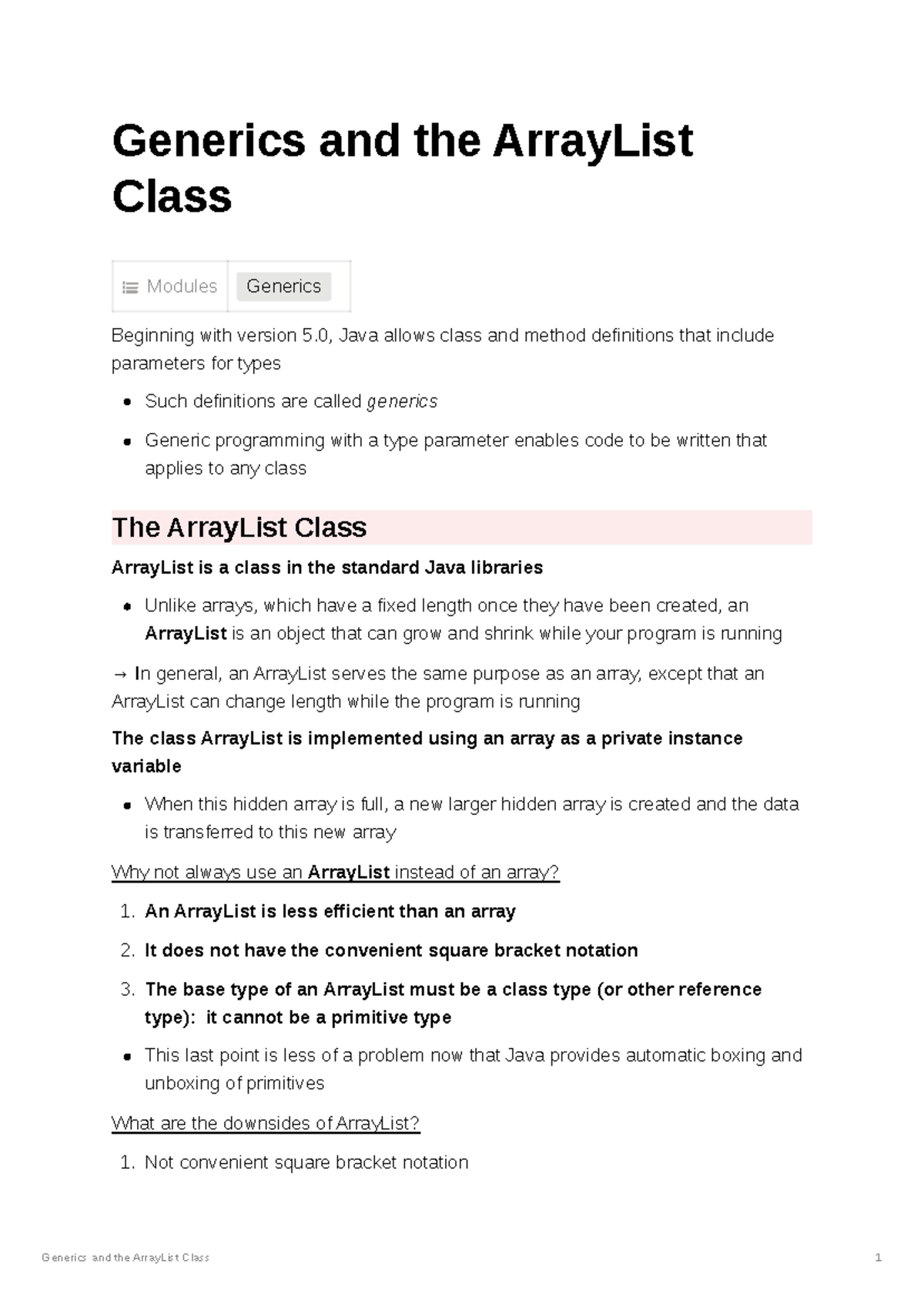 Generics And The Array List Class Generics And The Arraylist Class 1371