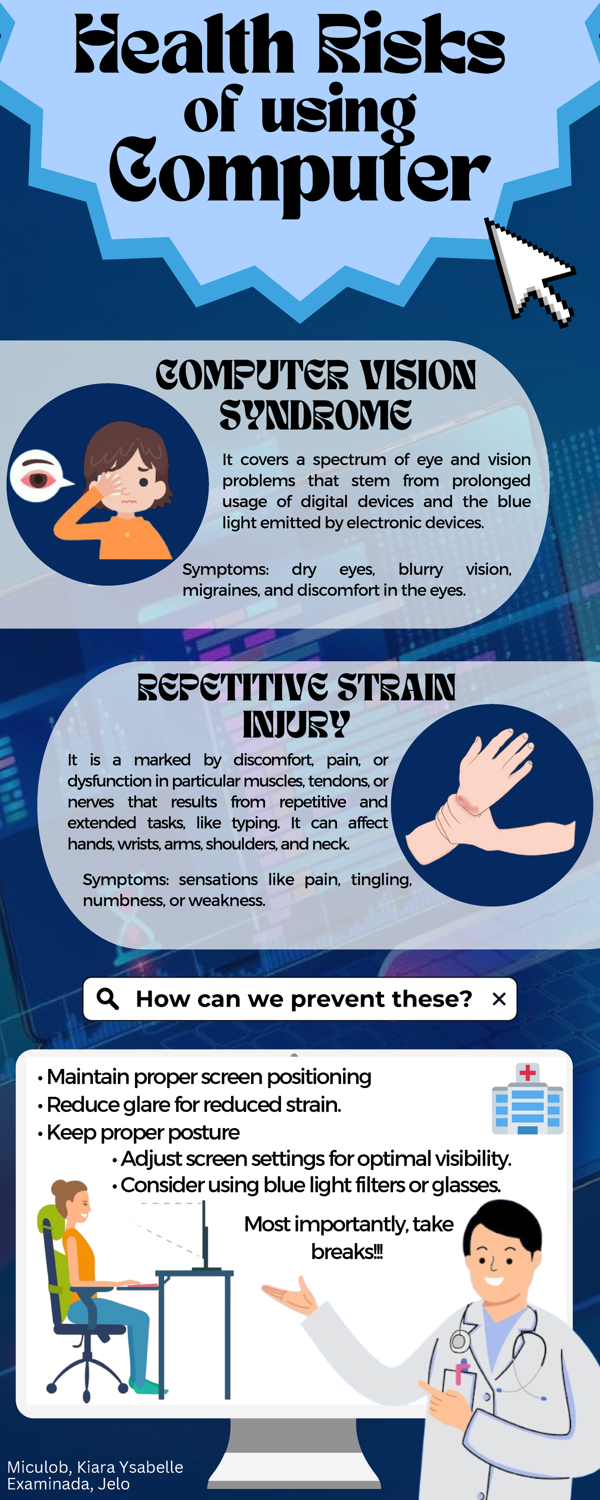 Infographic - Dthvht - REPETITIVE STRAIN INJURY Health Risks COMPUTER ...