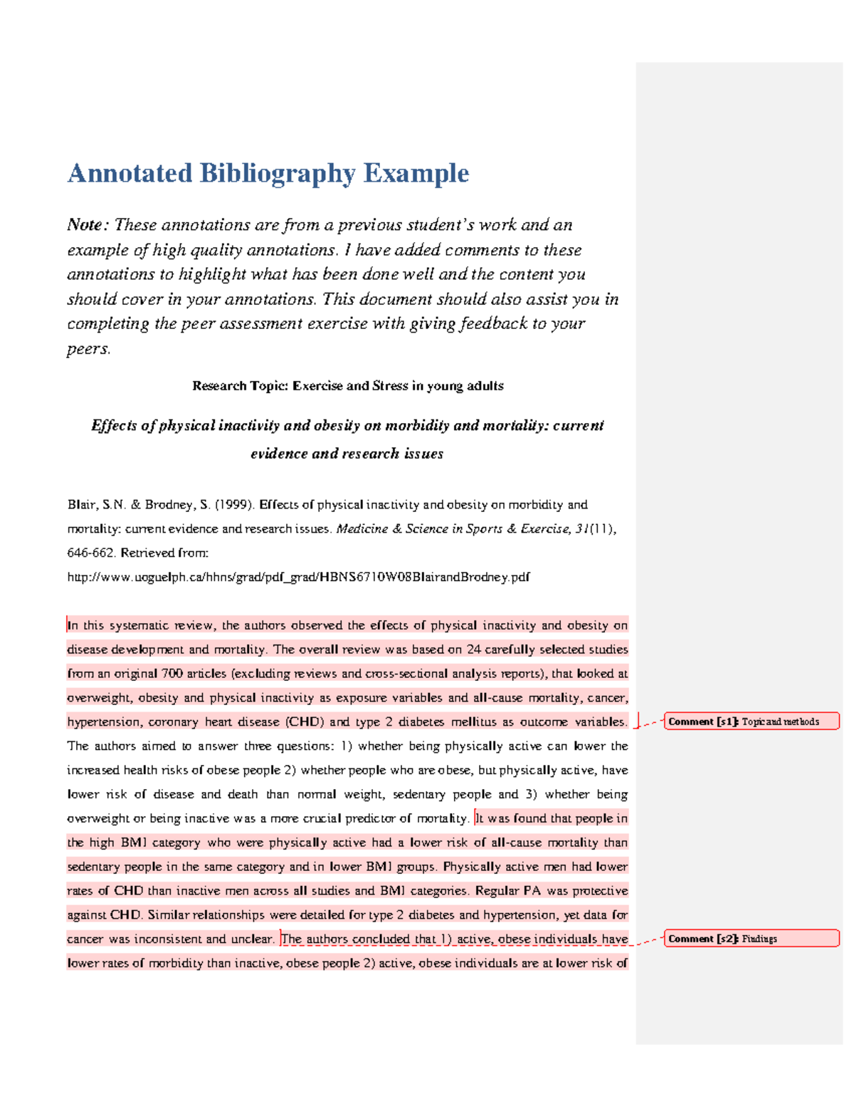 Annotated Bibliography example - Annotated Bibliography Example Note ...