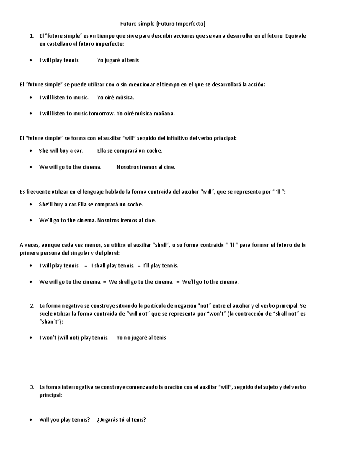 Lección 50. Futuro simple - Future simple (Futuro Imperfecto) El ...