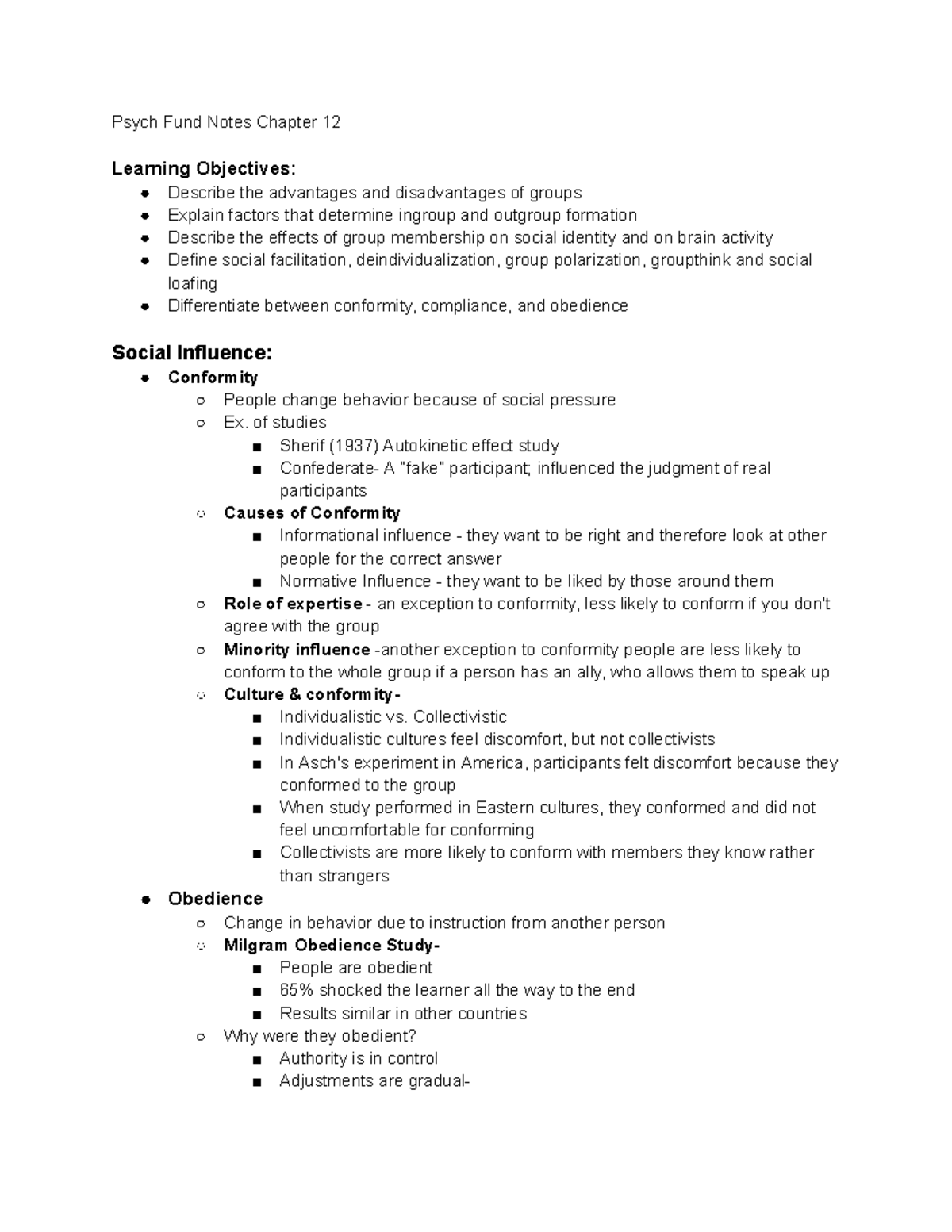Psych C Notes Social Psychology 9 28 21- copy - Psych Fund Notes ...