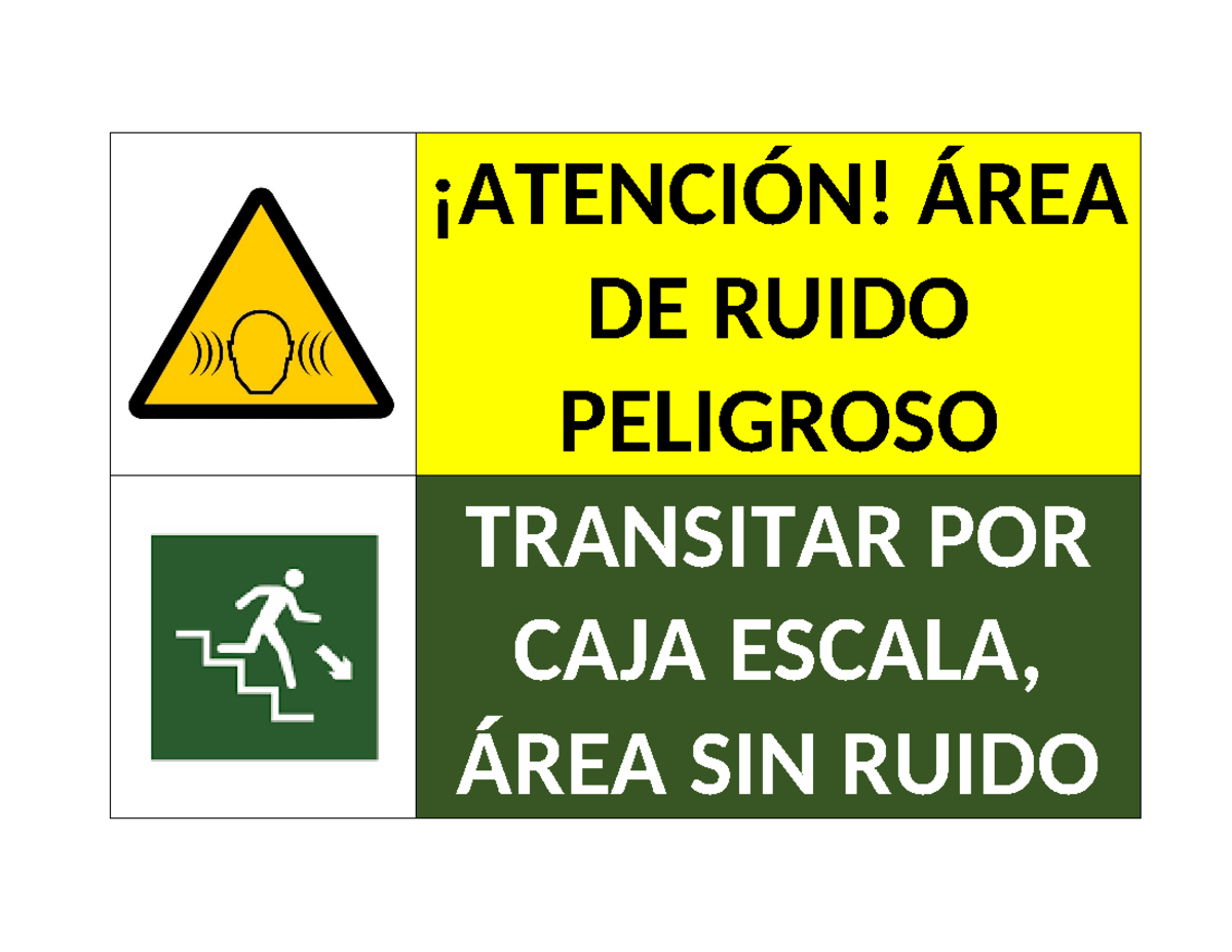 AREA SIN Ruido - Señaletica - Prevención de Riesgos - ¡ATENCIÓN! ÁREA ...