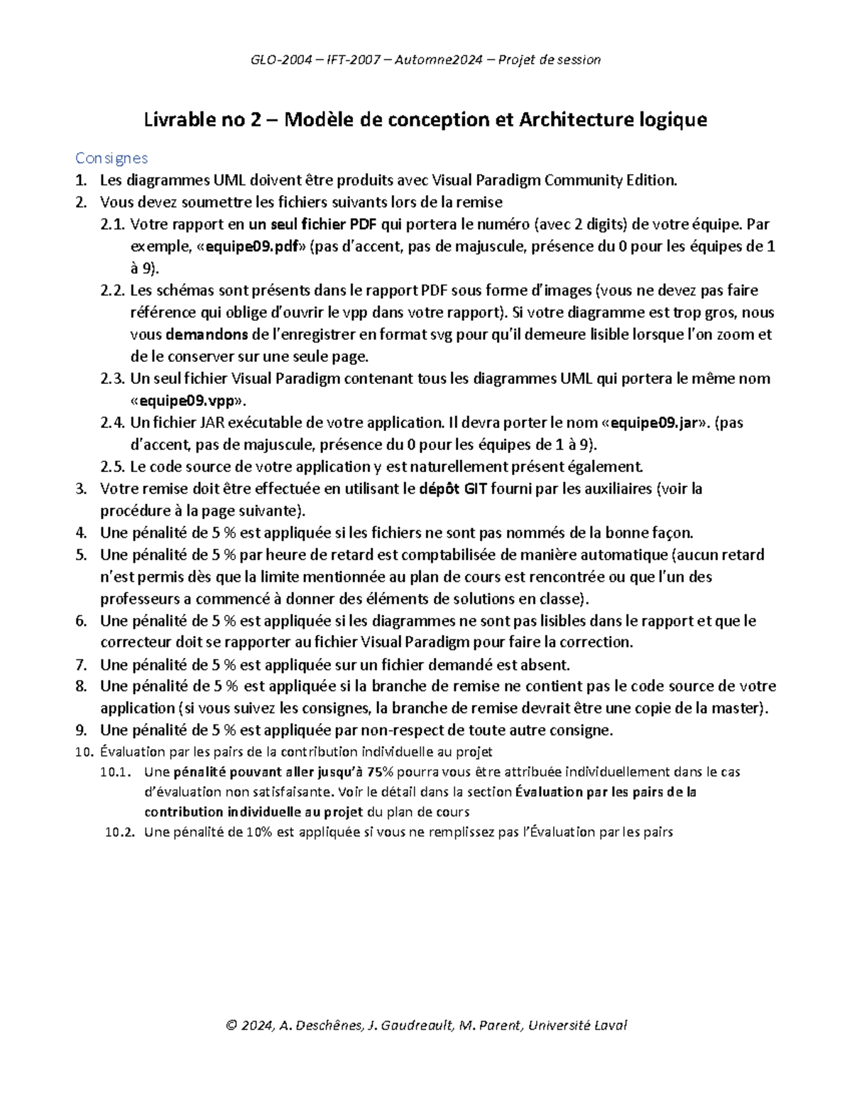 2024A Livrable 2 v2 - TP1 - Livrable no 2 – Modèle de conception et ...