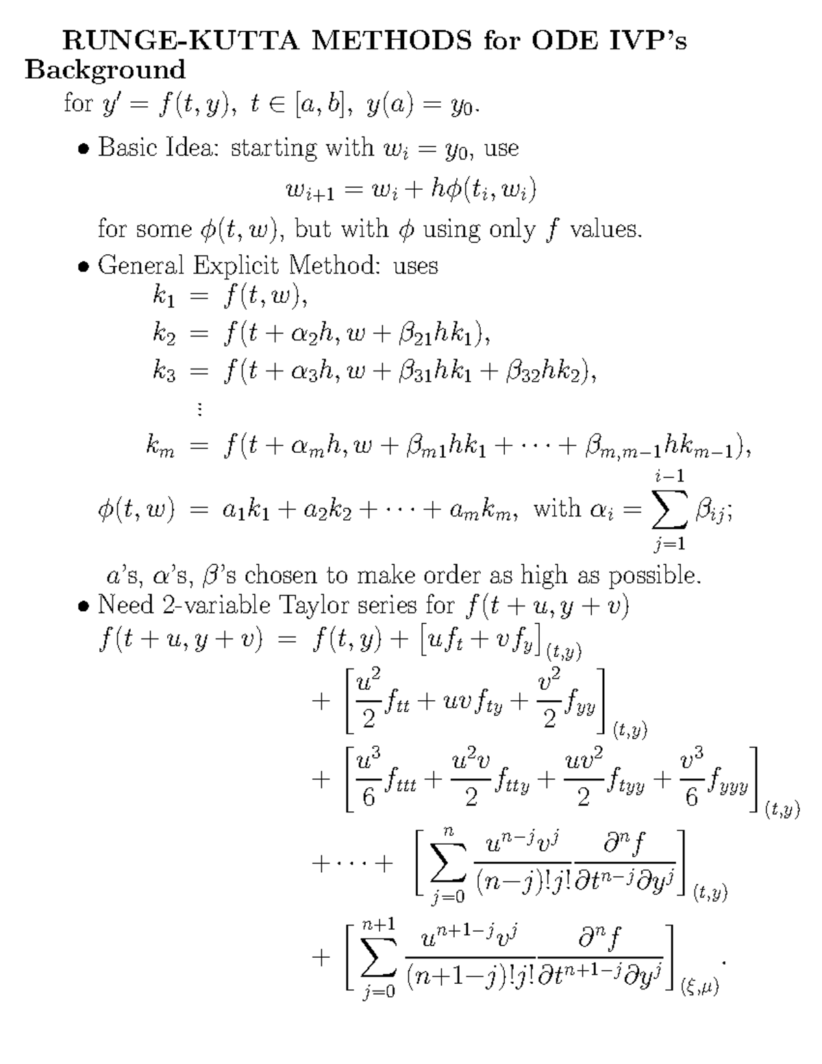 Lecture notes, lecture 6 - Runge-kutta methods for ode ivps ...