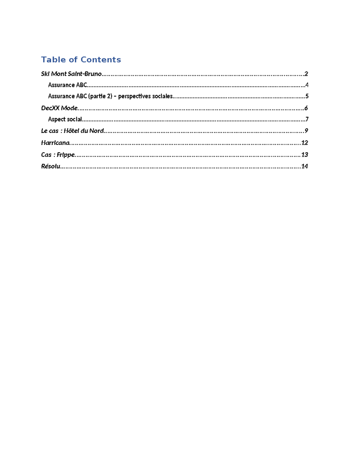 résumés examen final - Table of Contents Ski Mont - Studocu