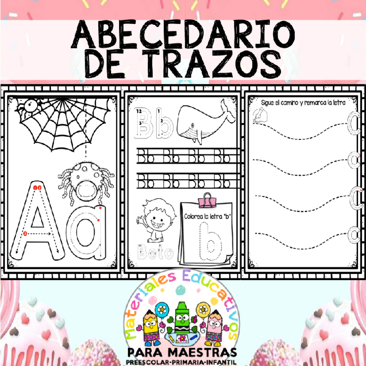 Abecedario para trazar y remarcar recopilado por Materiales Educativos ...