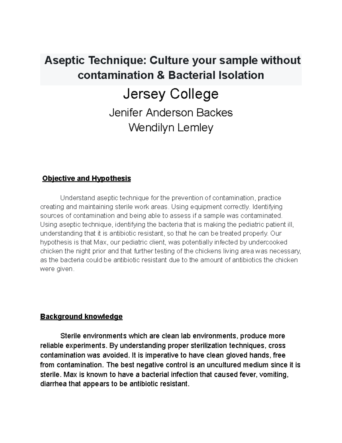 Aseptic Technique Culture your sample without contamination & Bacterial ...