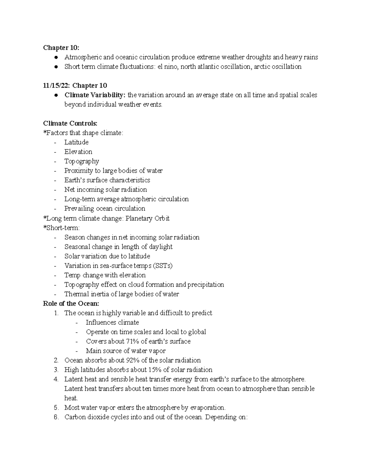 CH 10 ERS - Teacher: Lillian Hess - Chapter 10: Atmospheric and oceanic ...