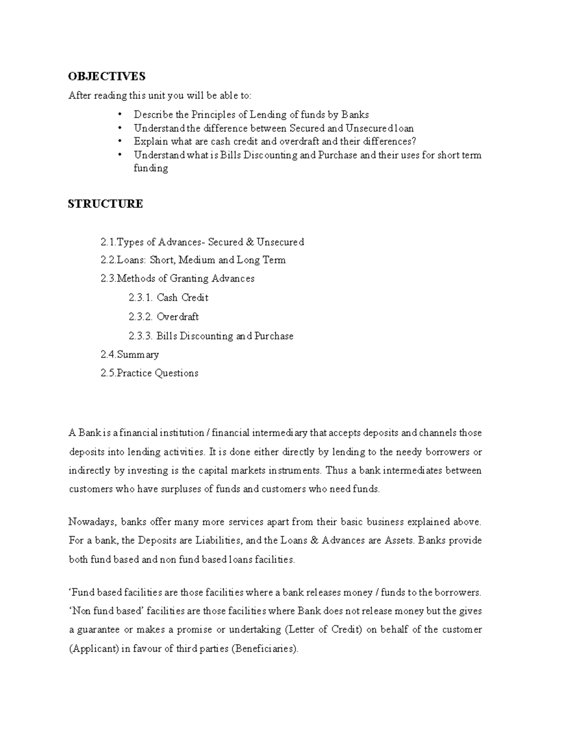 5. Objective Structure - OBJECTIVES After reading this unit you will be ...