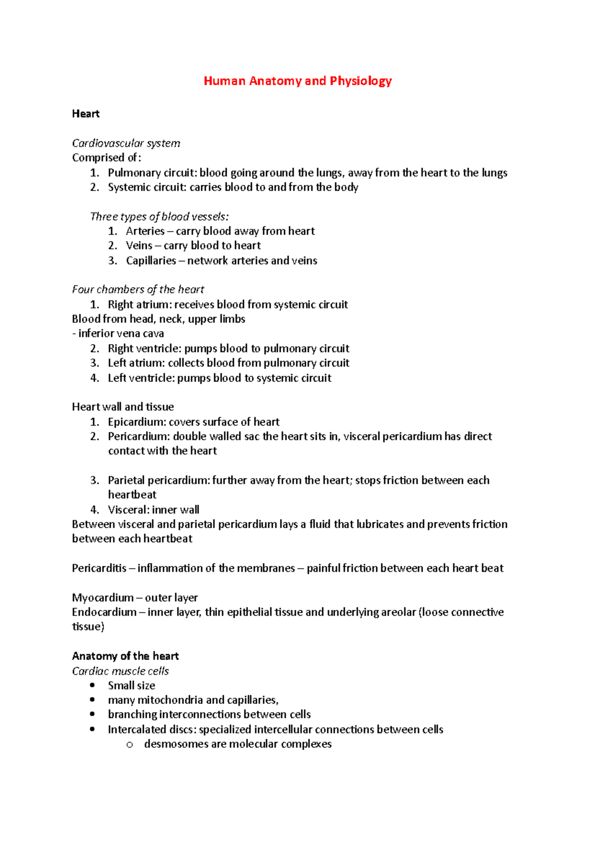 Human Anatomy and Physiology - Heart - Human Anatomy and Physiology ...