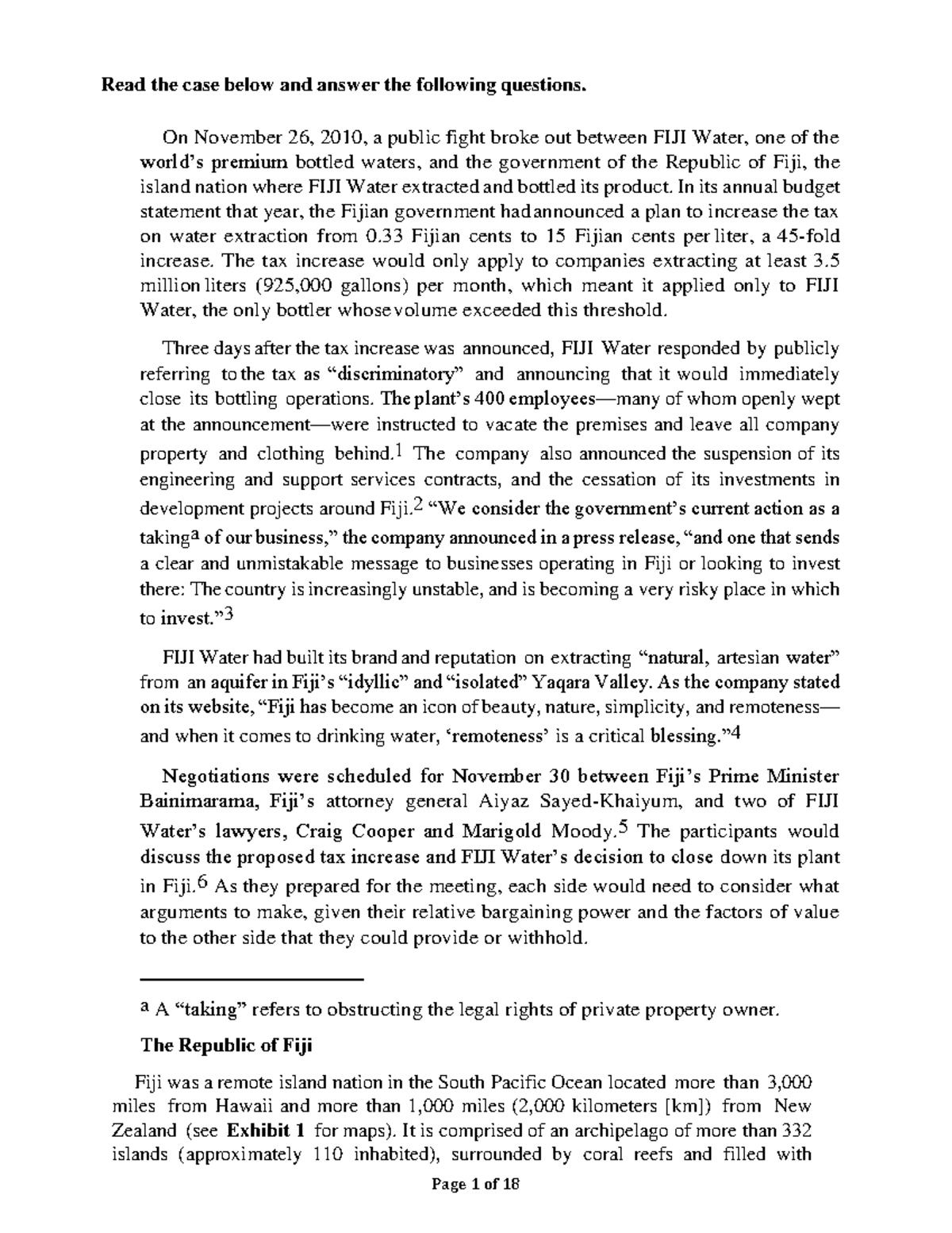 Final Examination - MAIN CASE - Read the case below and answer the ...