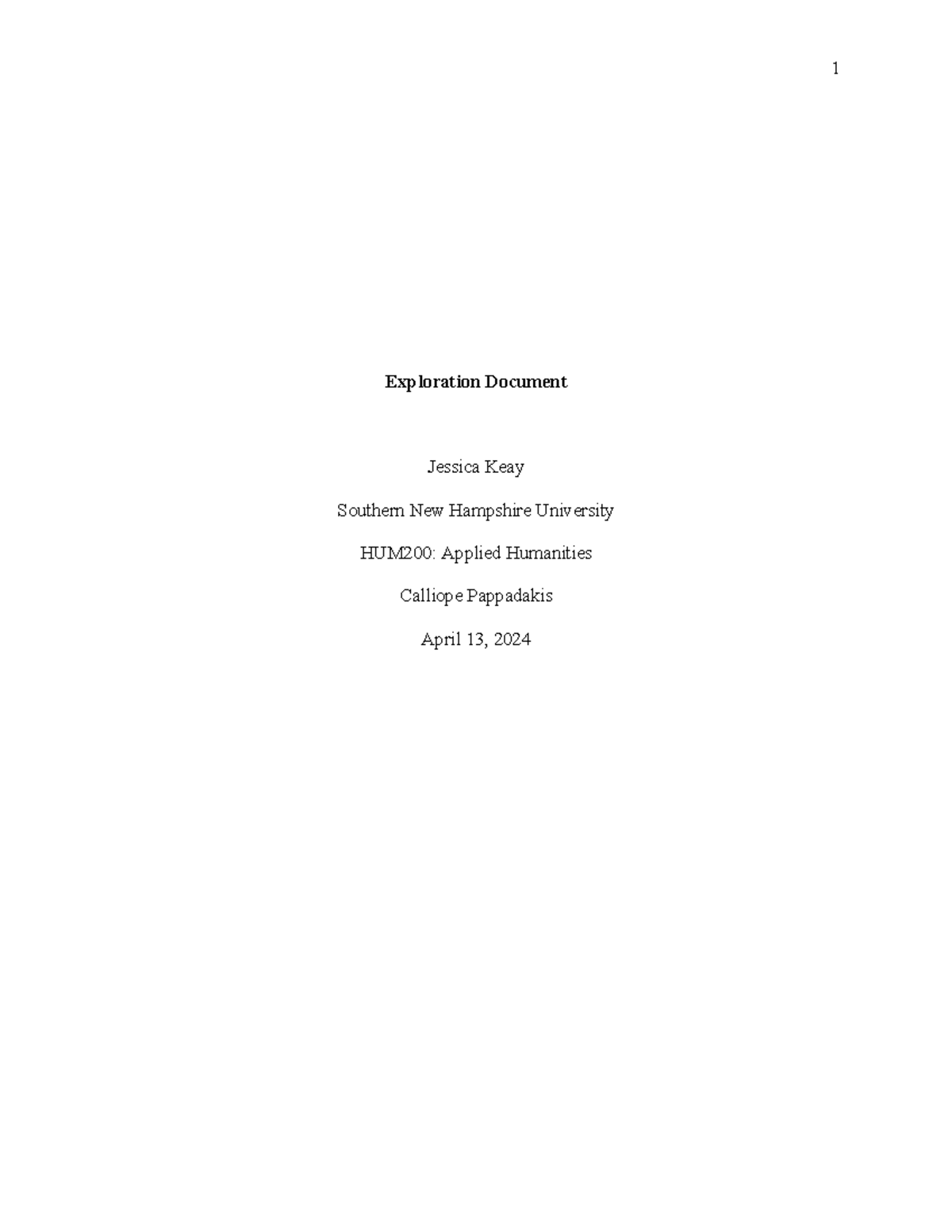 Course Project Part One - Exploration Document Jessica Keay Southern ...