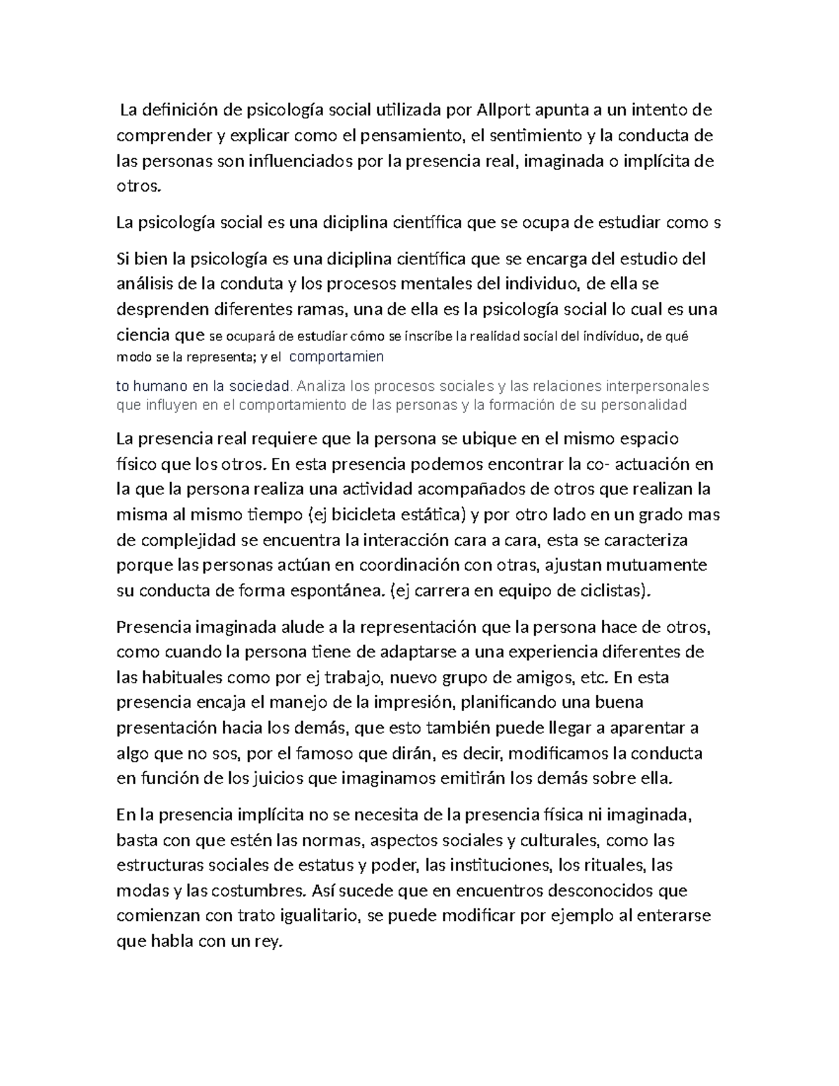 Resumen psico social - La definición de psicología social utilizada por ...