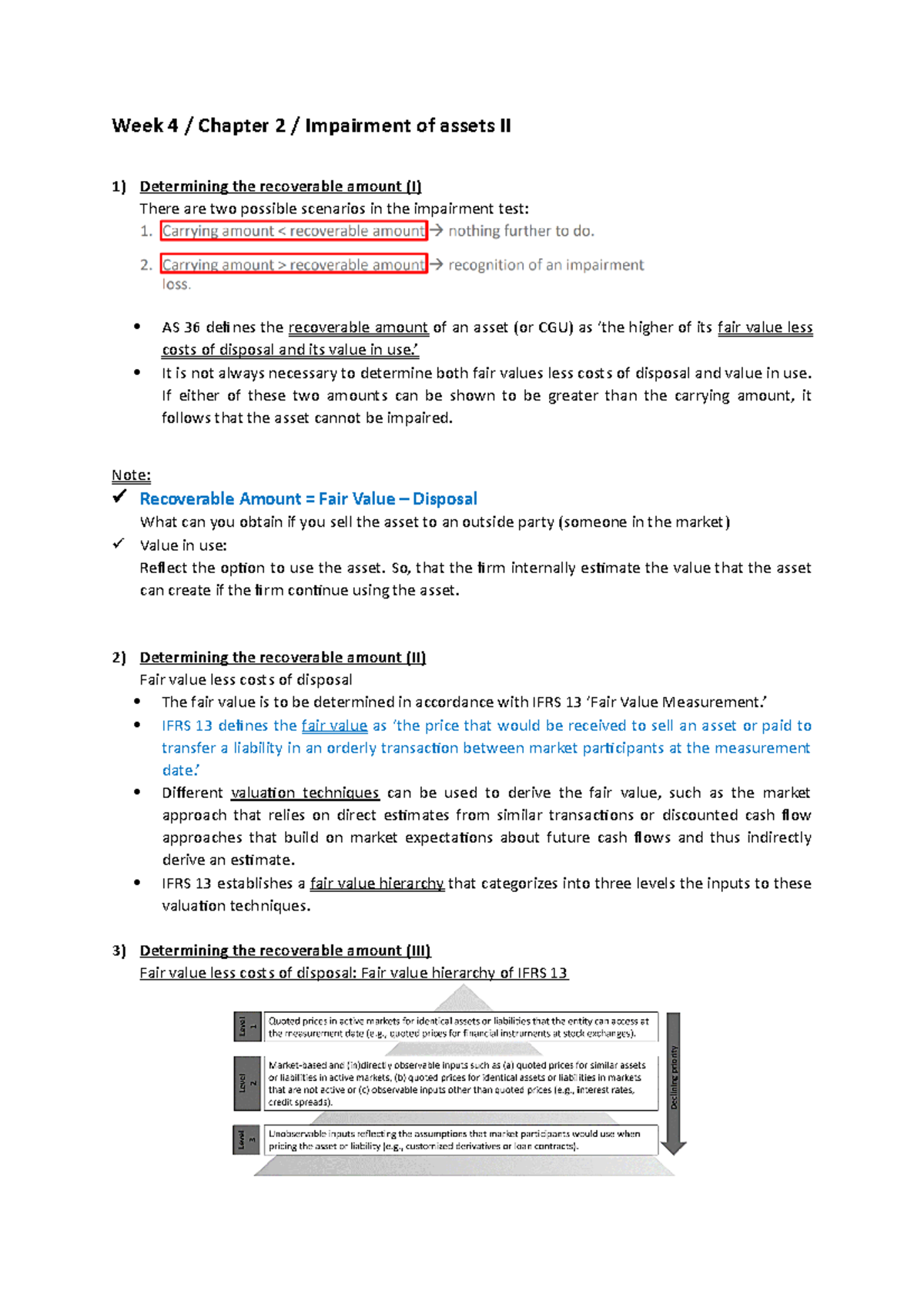 Week 4 - Chapter 2 - Week 4 / Chapter 2 / Impairment of assets II 1 ...