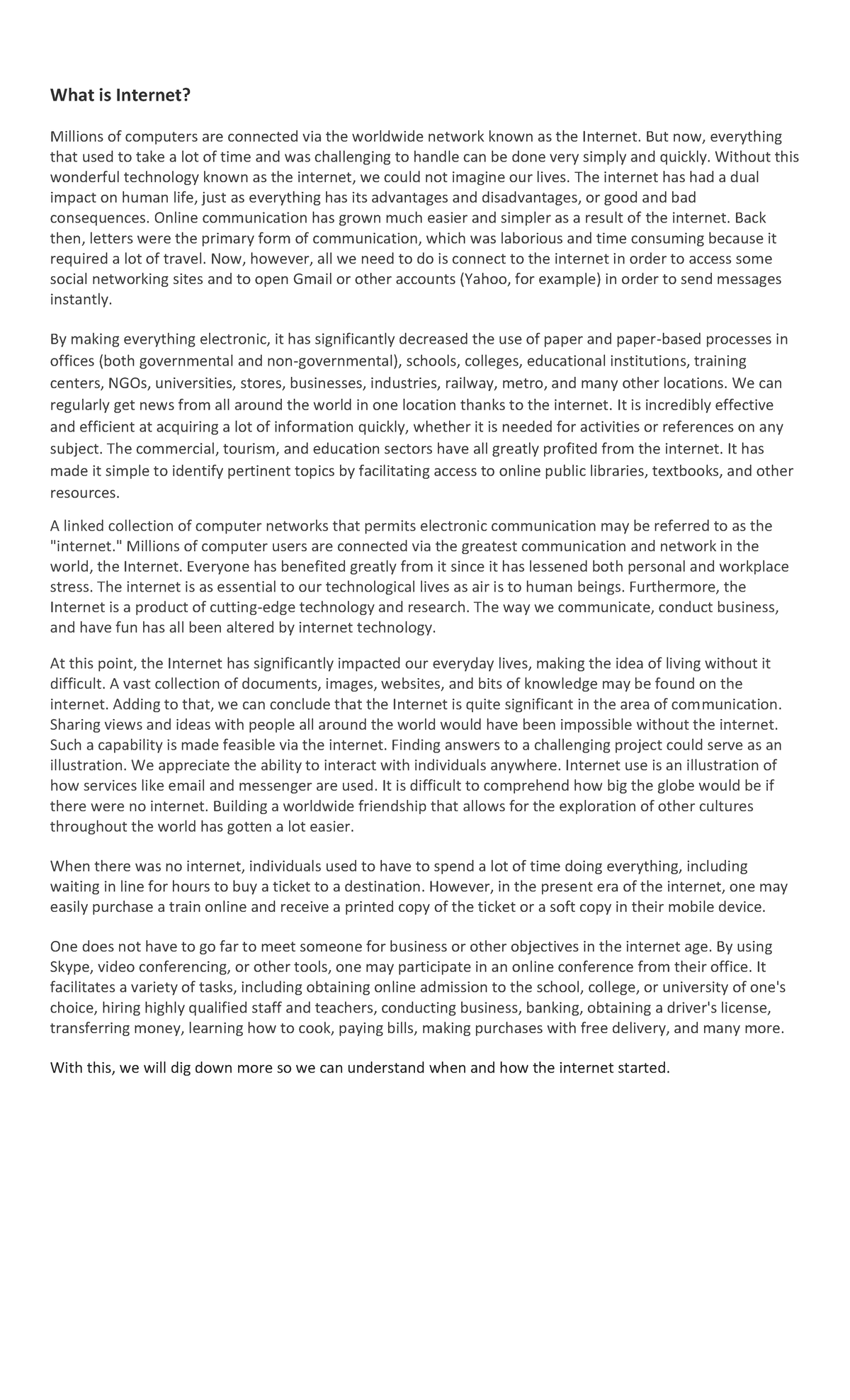 ELEC111 Assignment NO. 2 THE Internet - What is Internet? Millions of ...