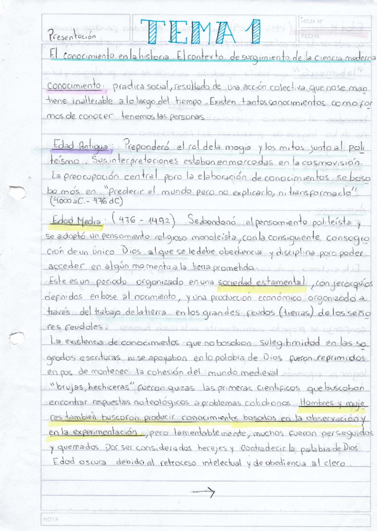 Conocimiento-cientifico-resumen m1 - HOJA Presentacion JEMAE FECHA E conocimiento enlahistoria E ...