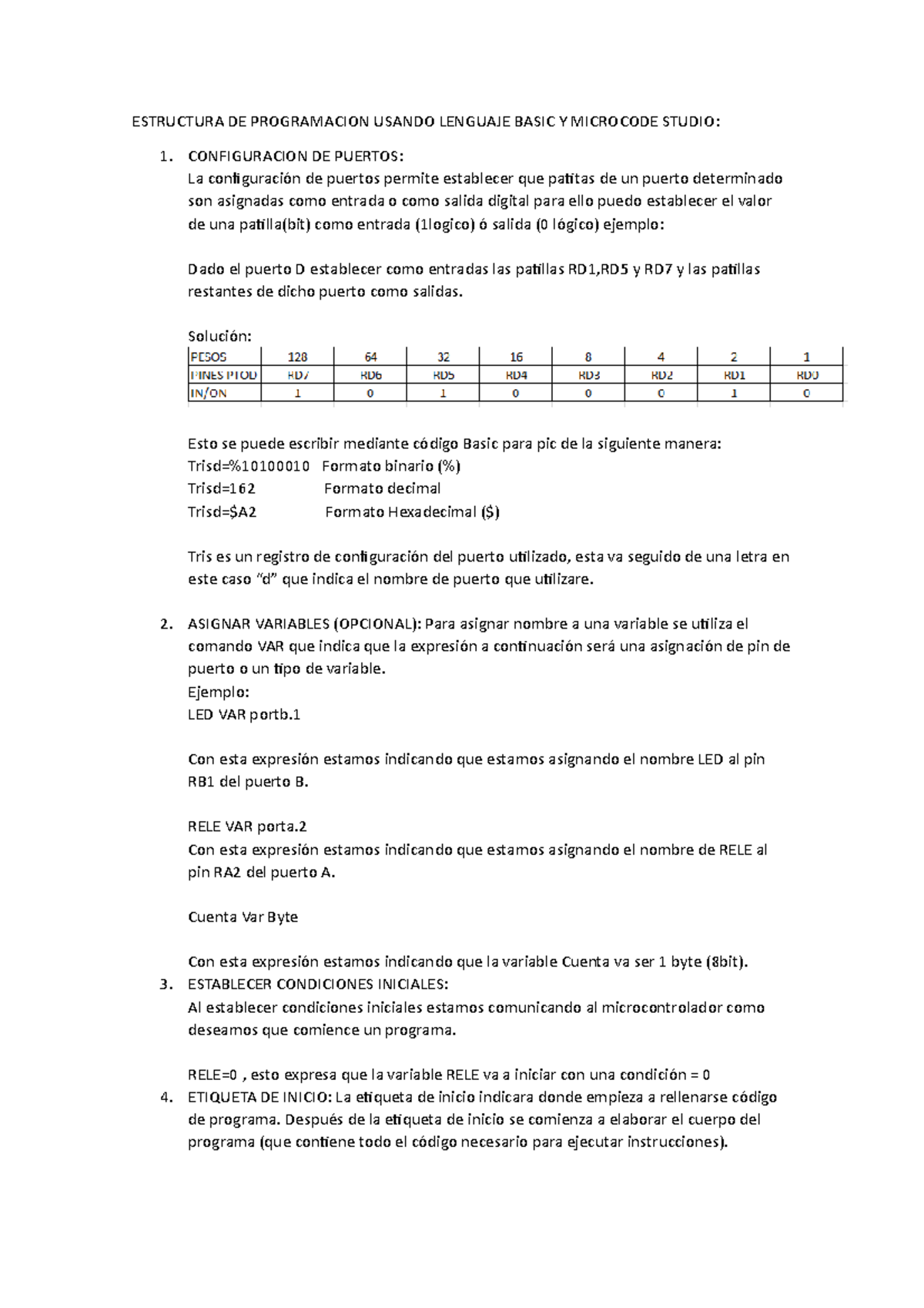 Estructura DE Programacion Usando Lenguaje Basic Y Microcode Studio ...