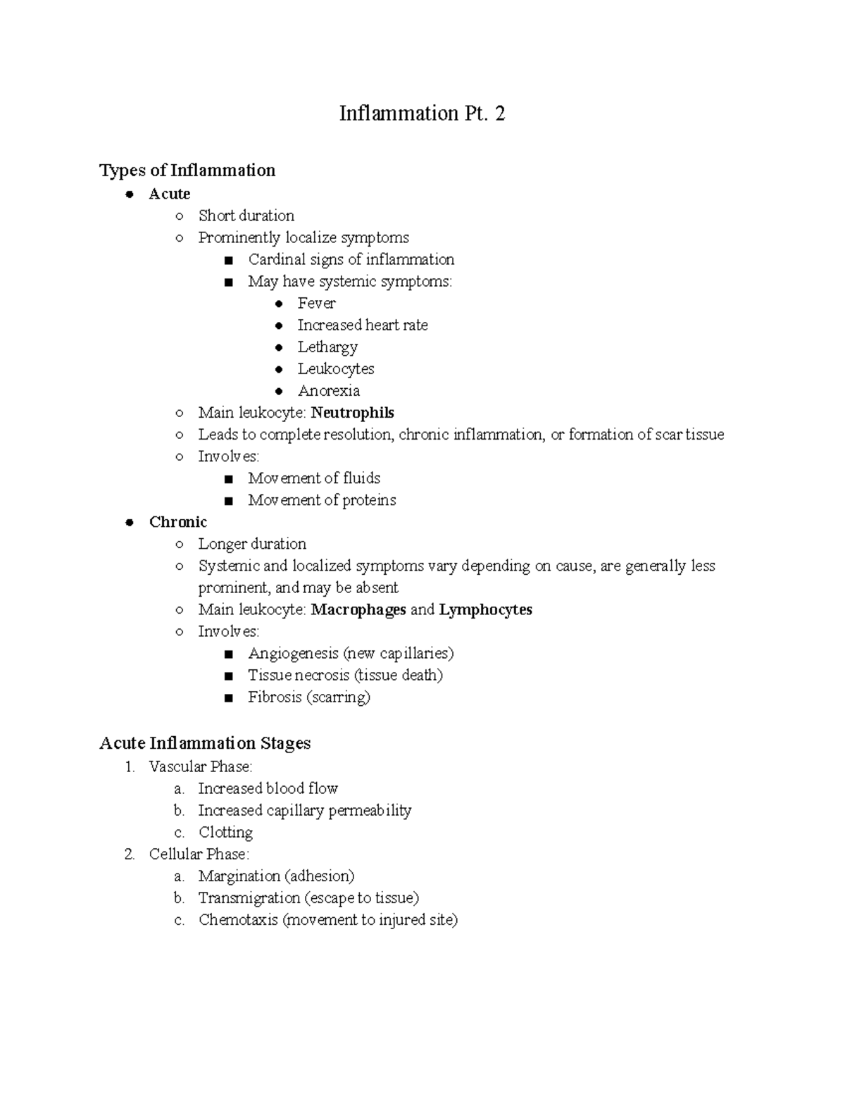 Inflammation Pt. 2 - This lecture was led by Dr. Heather Mitchell and ...