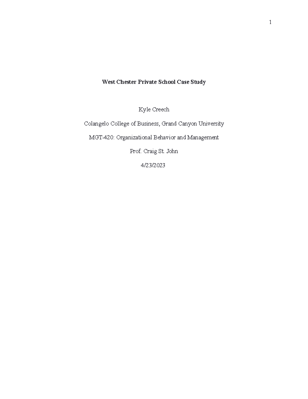 WCPS Case Study - West Chester Private School Case Study Kyle Creech ...