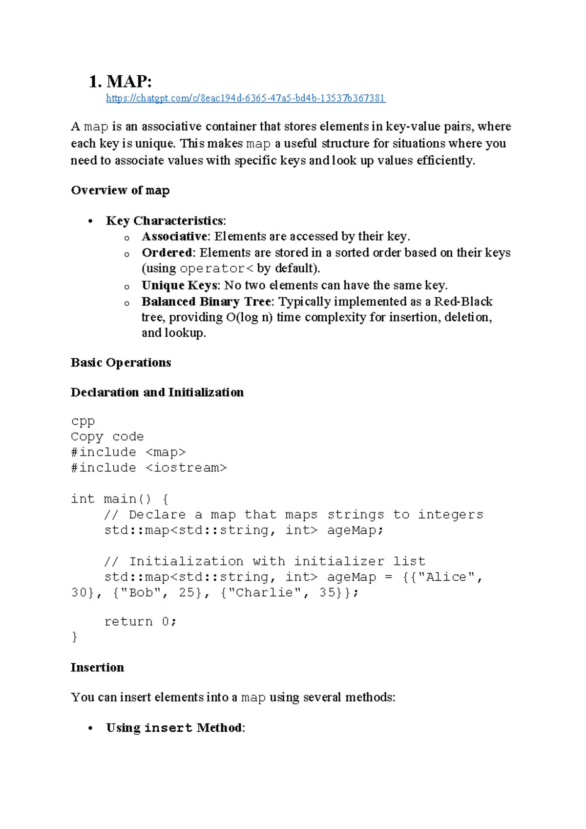 C++ STL - C++ STL: Map - 1. MAP: chatgpt/c/8eac194d-6365-47a5-bd4b ...