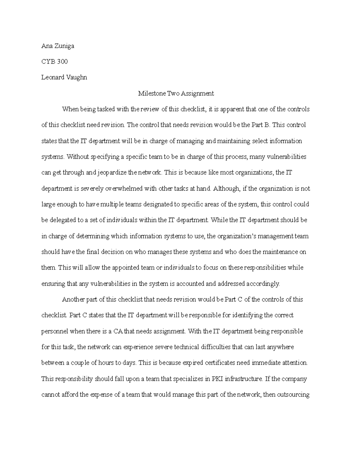 CYB 300 Milestone 2 Assignment Ana Zuniga - Ana Zuniga CYB 300 Leonard ...