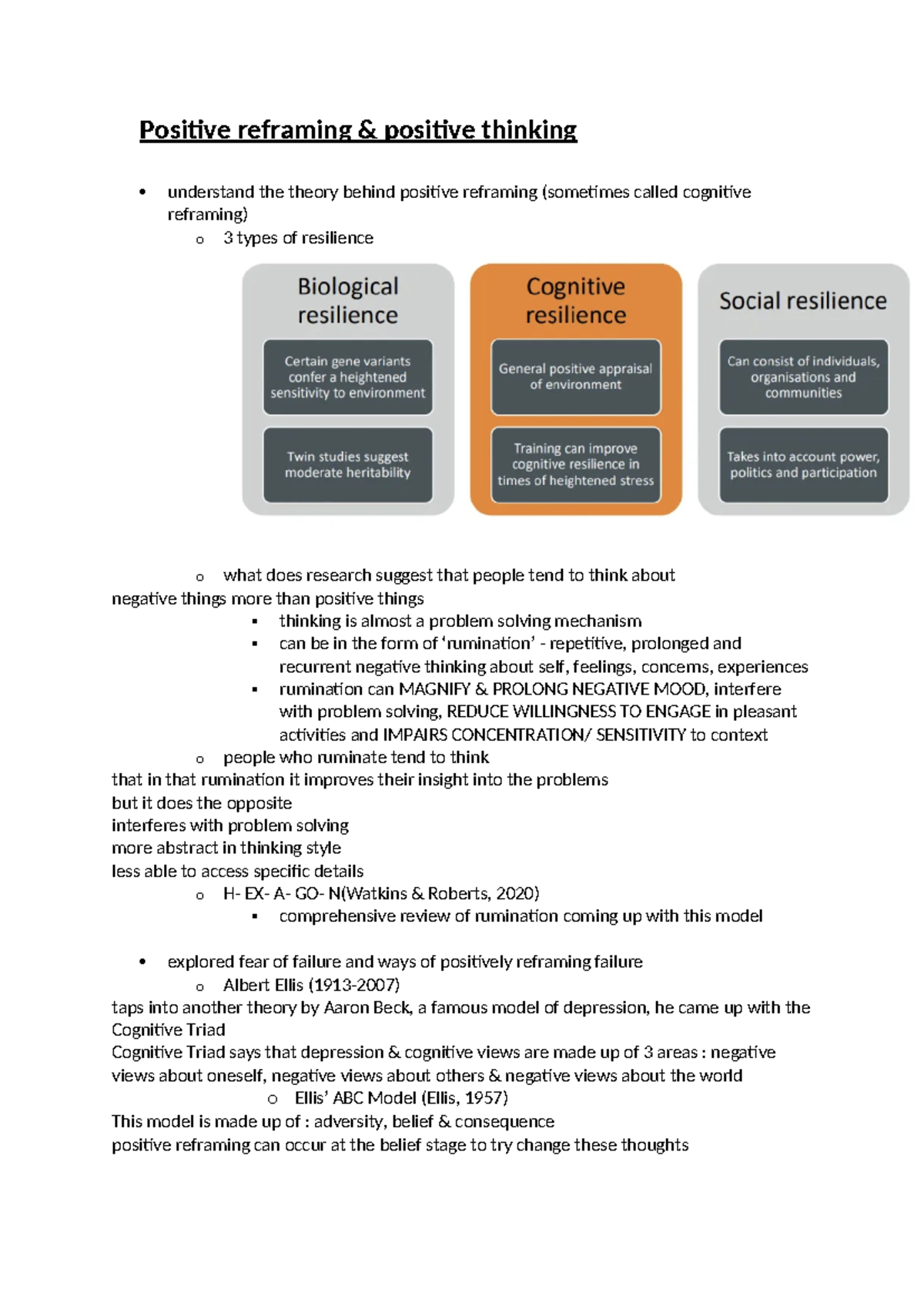 Positive reframing & positive thinking notes - Positive reframing ...