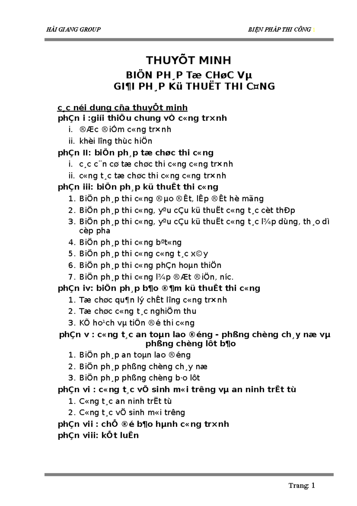 BPTC be nuoc tuan hoan chu lai - THUYÕT MINH BIÖN PH ̧P Tæ CHøC Vμ GI¶I PH ̧P Kü THUËT THI C¤NG ...